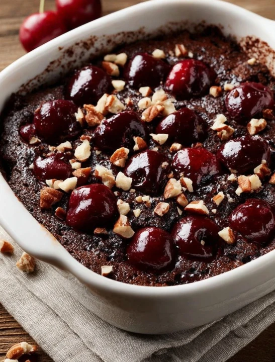 4-Ingredient Chocolate Cherry Dessert Casserole - veggieplate