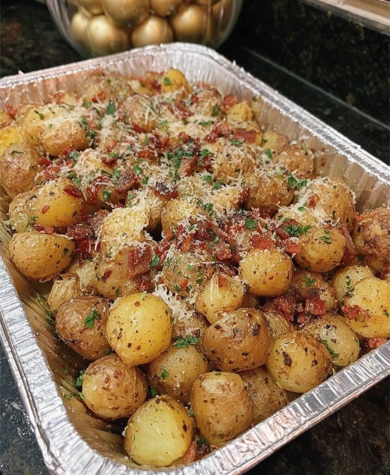 GARLIC PARMESAN ROASTED POTATOES - veggieplate